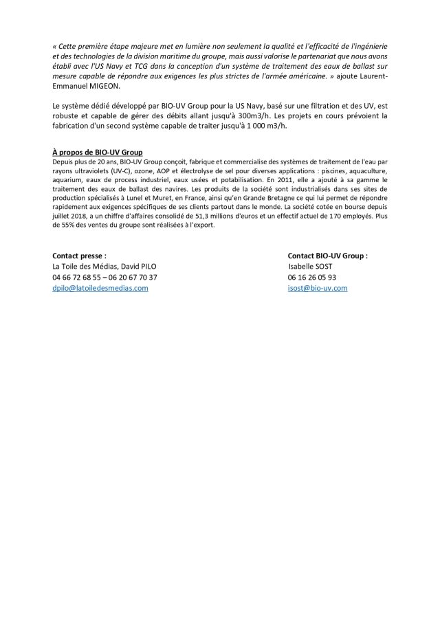 BIO-UV Group prêt à expédier son système de traitement des eaux de ...