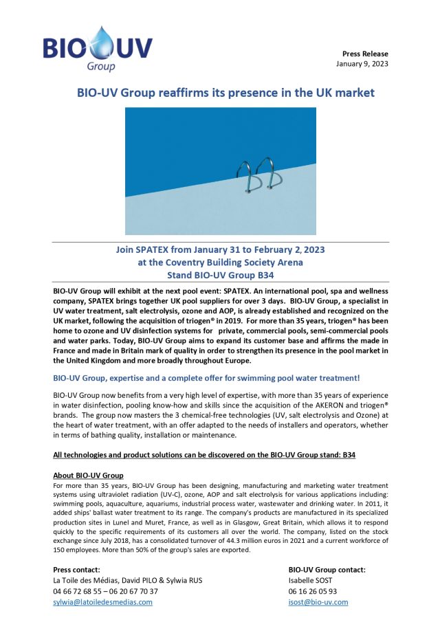 BIO-UV Group reaffirms its presence in the UK market | BIO-UV